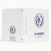 Simple custom logo barber salon appointment book 3 ring binder | Zazzle