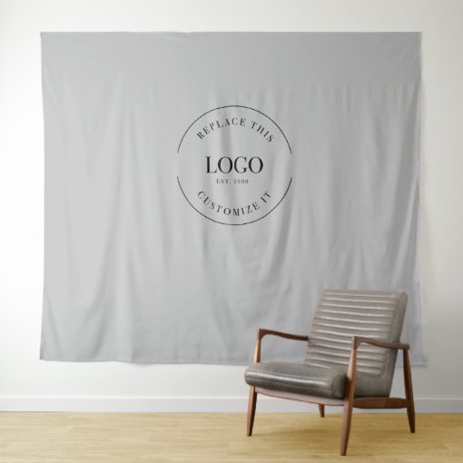 Simple Custom Logo Grey backdrop Company | Zazzle