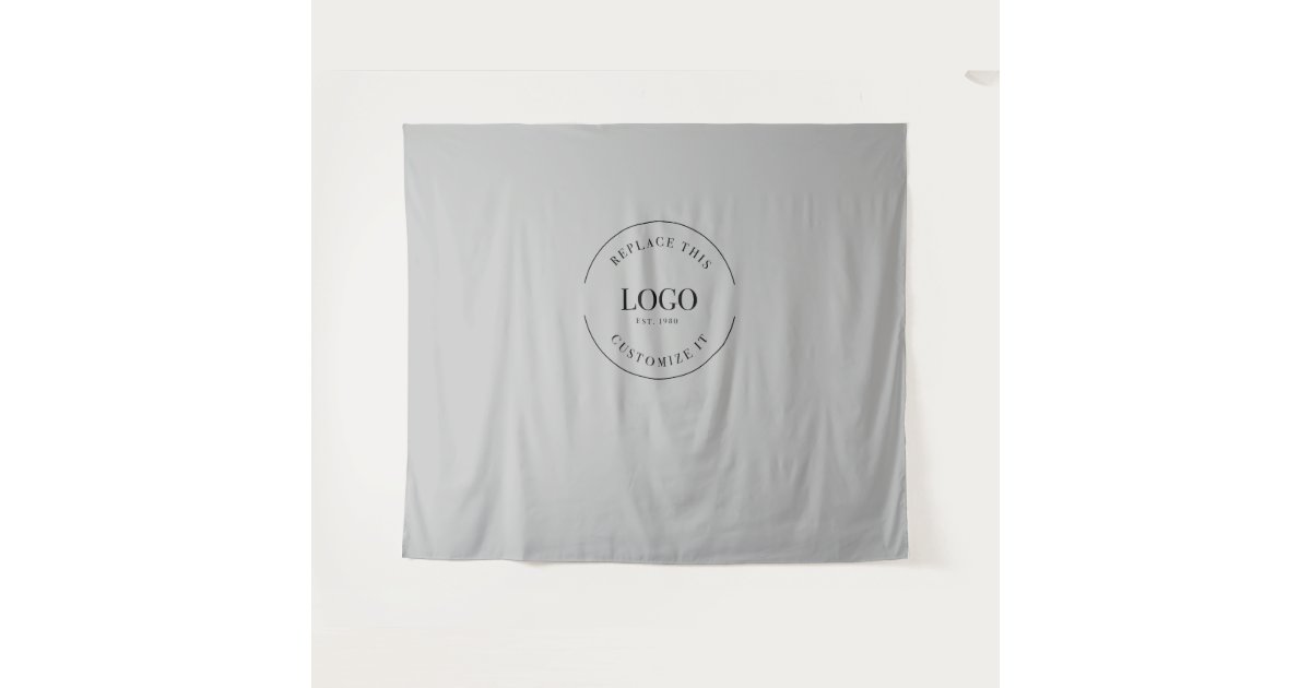 Simple Custom Logo Grey backdrop Company | Zazzle