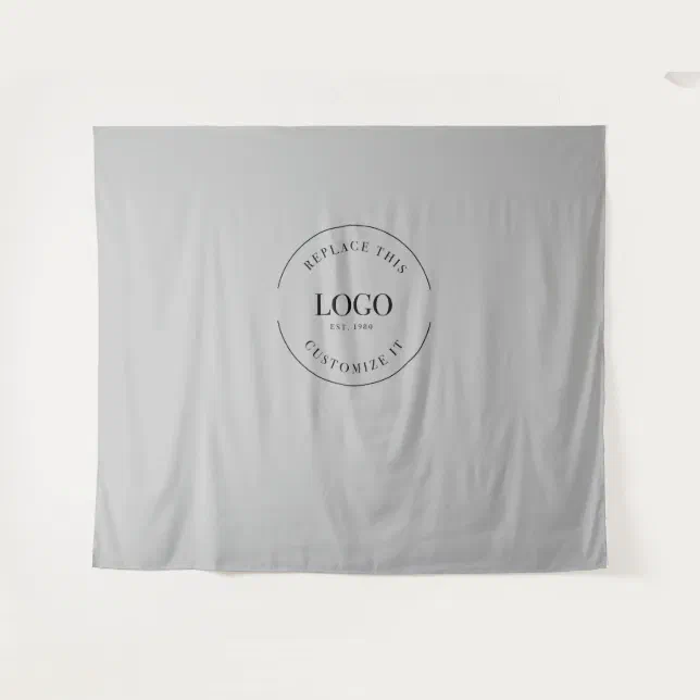 Simple Custom Logo Grey backdrop Company | Zazzle