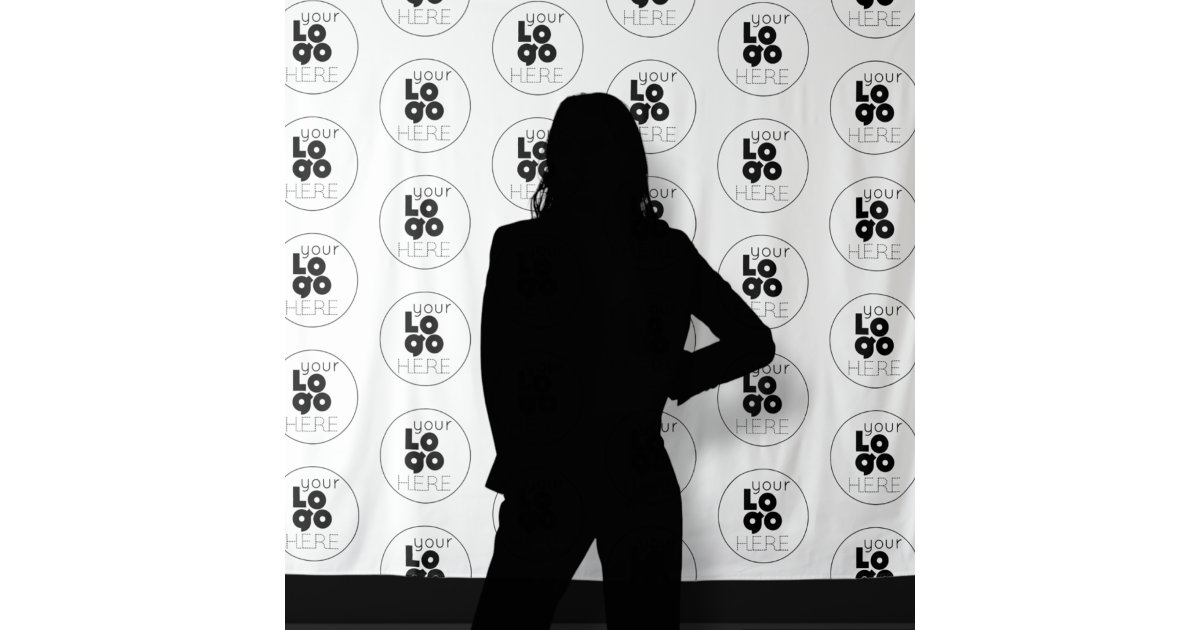 Simple Custom Logo Step and Repeat Photo Backdrop | Zazzle
