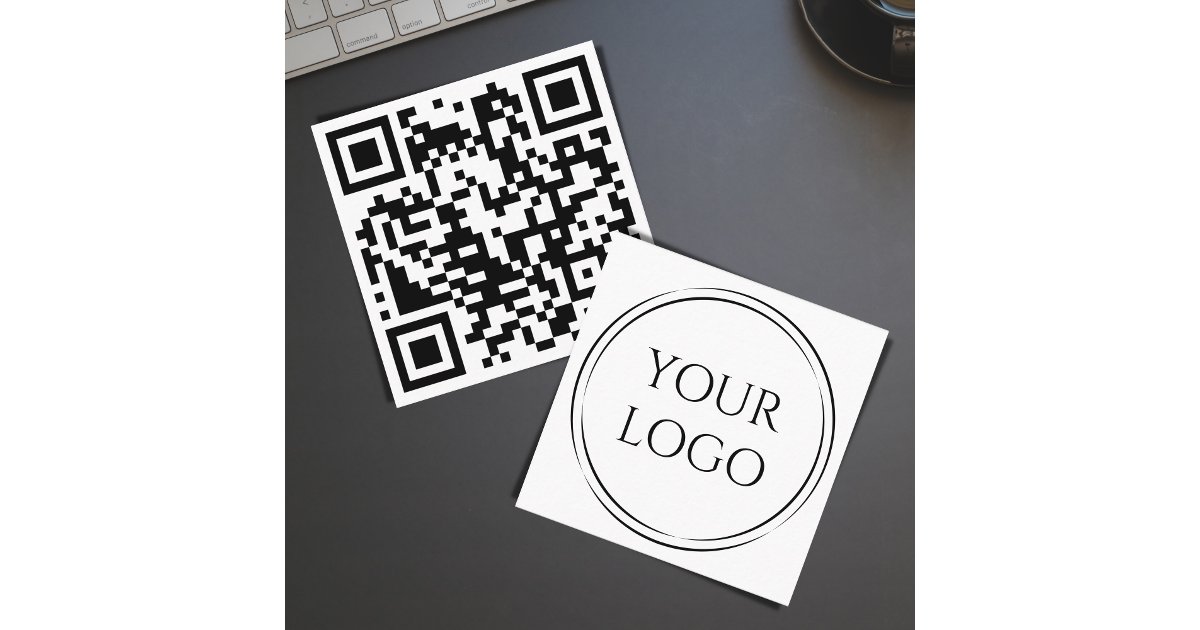 Simple Custom Modern Minimalist QR Code Logo Square Business Card | Zazzle