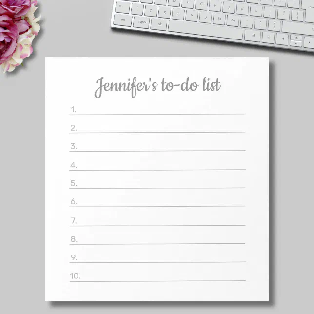 Simple Custom Name Personalized To-Do List Notepad | Zazzle