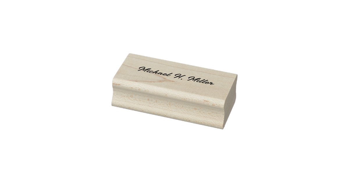 Simple Custom Personalized Script Signature Rubber Stamp | Zazzle