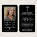 Simple Custom Photo Holy Cross Memorial Cards | Zazzle