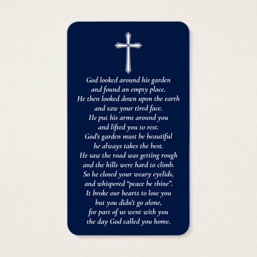 Simple Custom Photo Holy Cross Memorial Cards | Zazzle