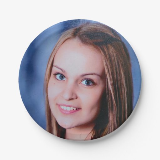 Simple Custom Photo Personalized Paper Plate | Zazzle