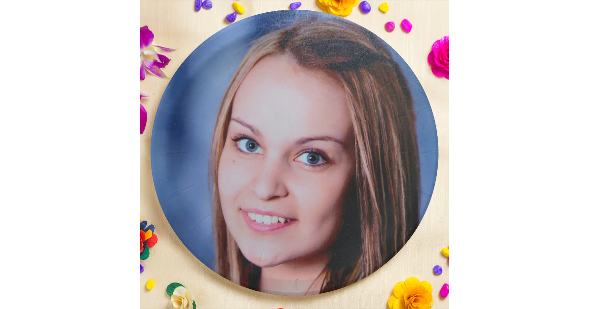 Simple Custom Photo Personalized Paper Plate | Zazzle