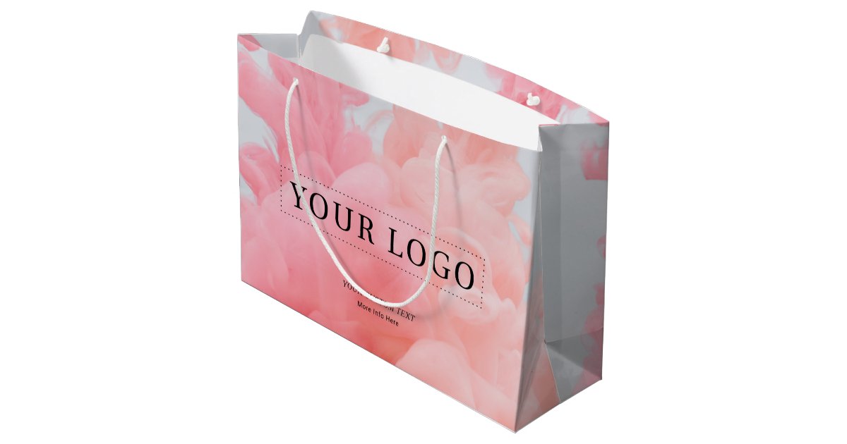 Simple Custom Photo & Text Business Logo Large Gift Bag | Zazzle