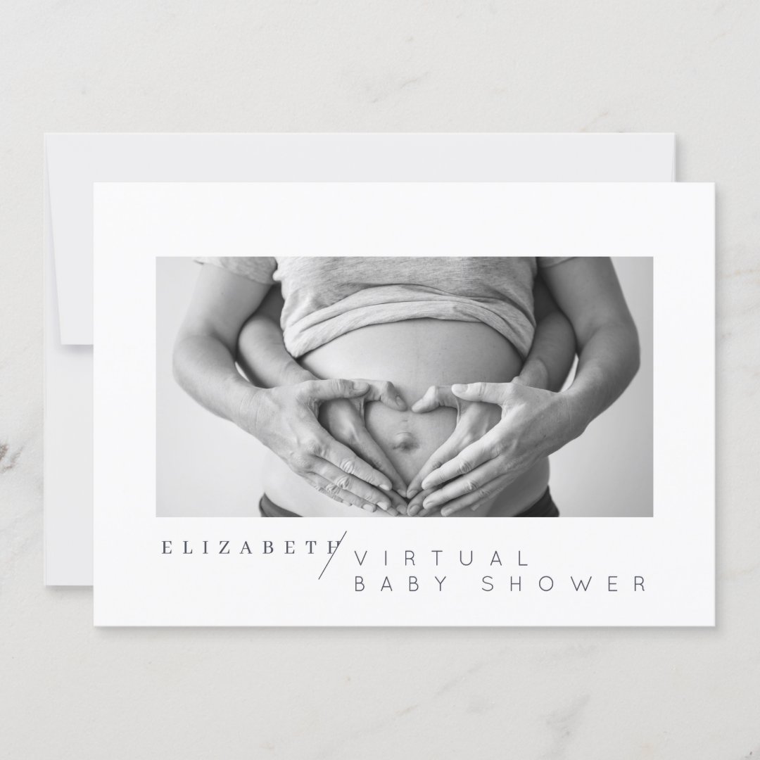 Simple Custom Photo Virtual Baby Shower Invitation | Zazzle