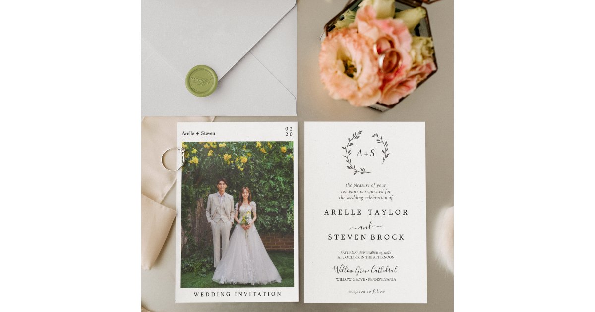 Simple Custom Photo Wedding Invitation | Zazzle