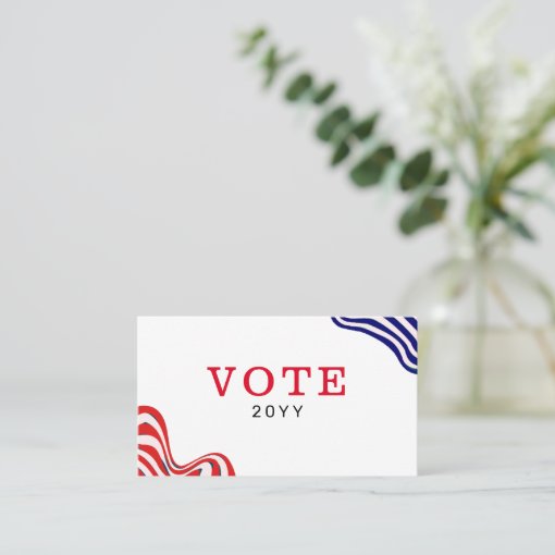 Simple Custom Political Campaign Business Card | Zazzle