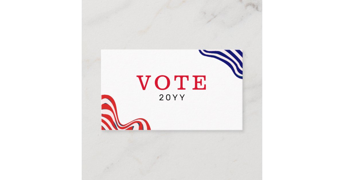 Simple Custom Political Campaign Business Card | Zazzle