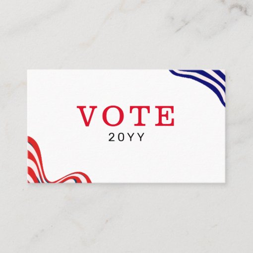 Simple Custom Political Campaign Business Card | Zazzle