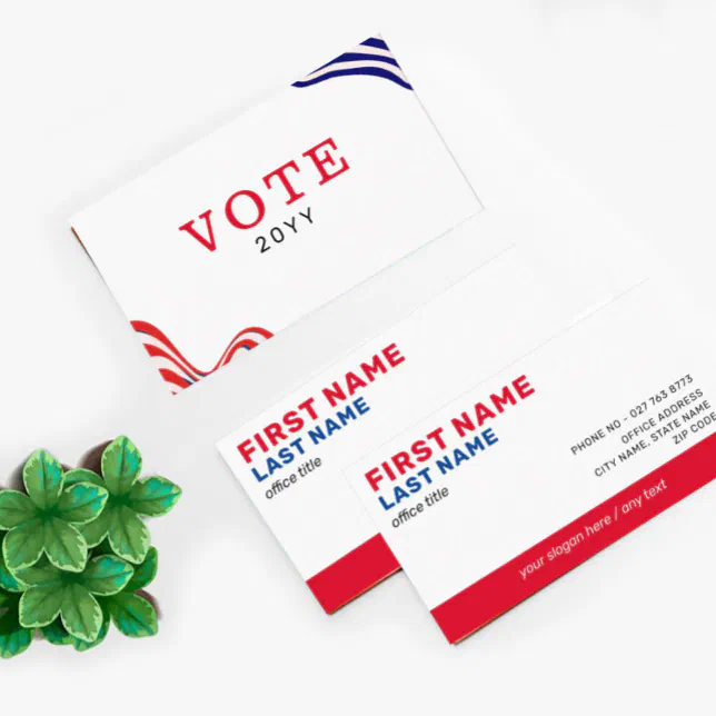 Simple Custom Political Campaign Business Card | Zazzle