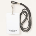 Simple Custom QR Code Business Logo Lanyard Card Badge | Zazzle