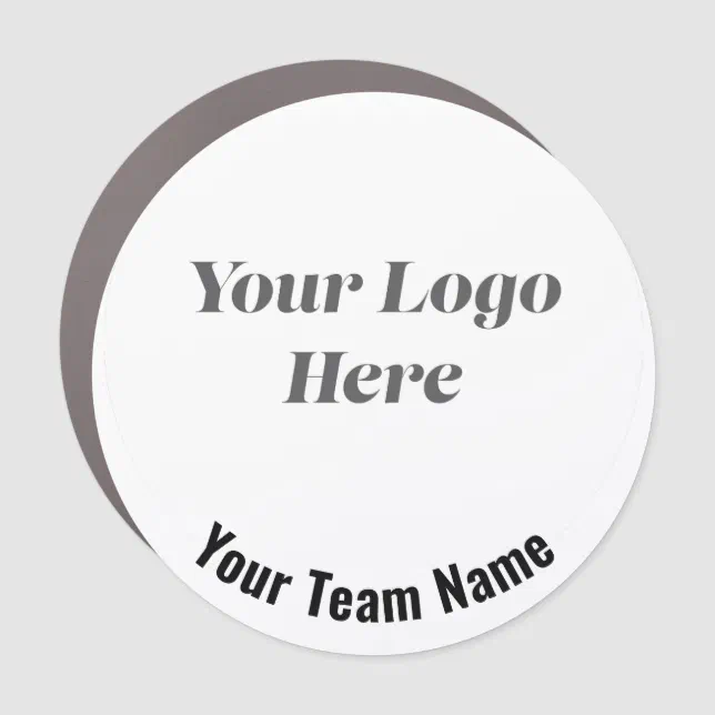 Simple Custom Team Logo and Name Car Magnet | Zazzle