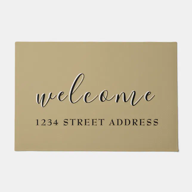 Simple Custom Welcome Message & Address Doormat | Zazzle