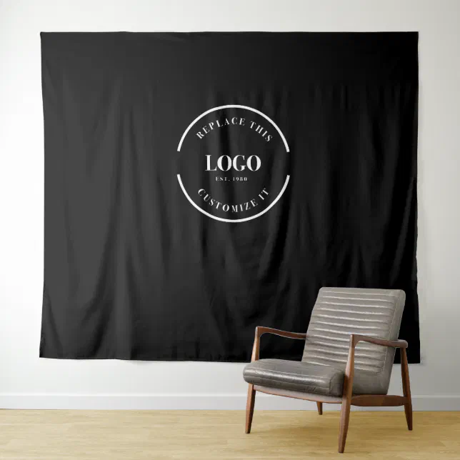 Simple Custom white Logo backdrop Company branding | Zazzle