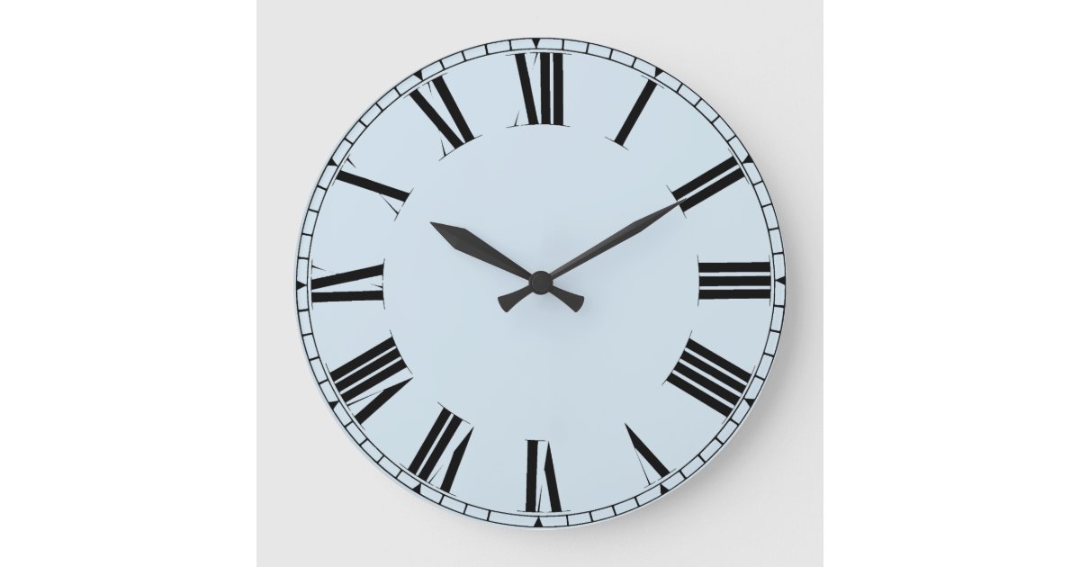 Simple customizable roman numerals large clock | Zazzle