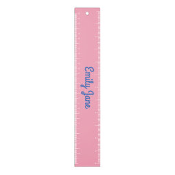 Simple Cute Blue and Pink Personalized Ruler | Zazzle