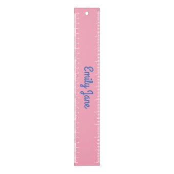 Simple Cute Blue and Pink Personalized Ruler | Zazzle