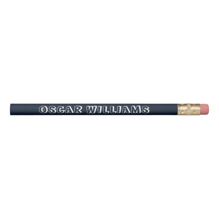 Simple Cute Blue Personalized Name School Pencil | Zazzle