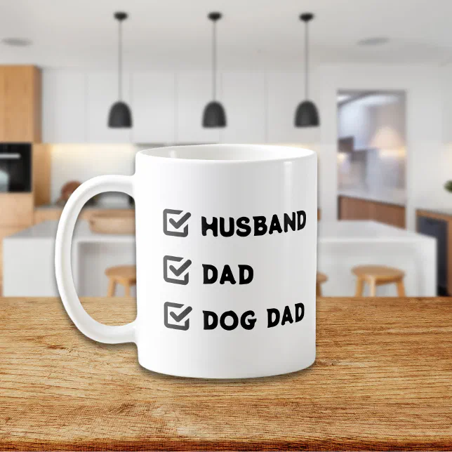 Simple Cute Checkbox Husband, Dad, Dog dad Coffee Mug | Zazzle