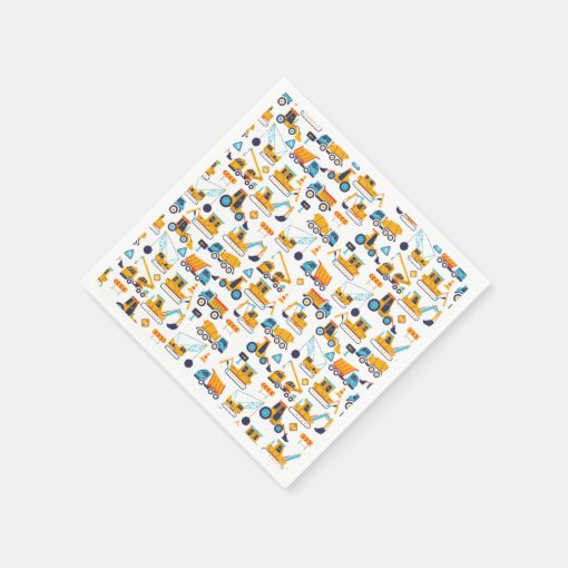 Simple Cute Construction Dump Trucks Vehicle Party Napkins | Zazzle