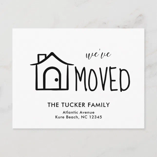 Simple Cute House We've Moved Moving Announcement Postcard | Zazzle