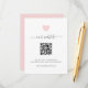 Simple Cute Pink Heart QR Code Website Wedding Enclosure Card | Zazzle