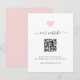 Simple Cute Pink Heart QR Code Website Wedding Enclosure Card | Zazzle