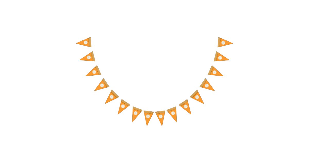 Simple Cute Pumpkin Pie Fall Autumn Thanksgiving Bunting Flags | Zazzle