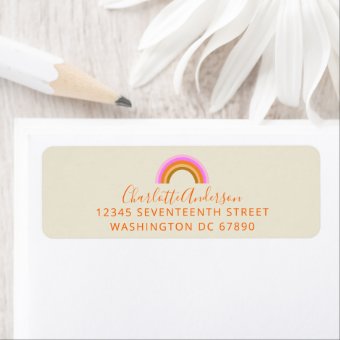 Simple Cute Retro Rainbow Return Address Label | Zazzle