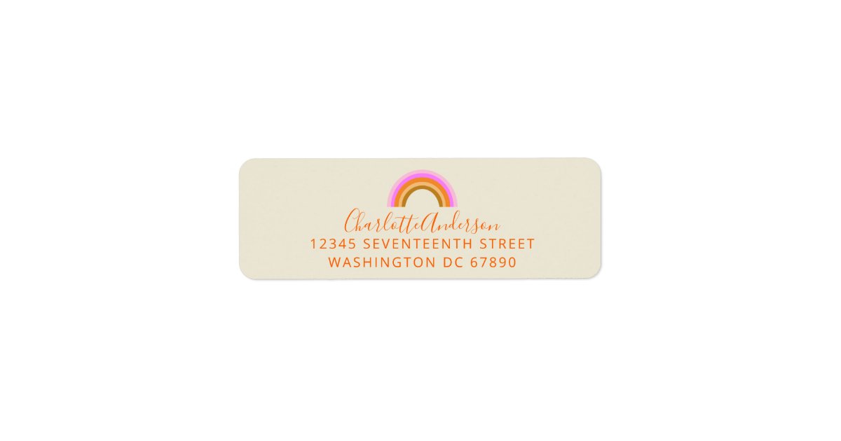 Simple Cute Retro Rainbow Return Address Label | Zazzle