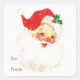 Simple Cute Vintage Santa Claus Christmas Square Sticker | Zazzle