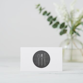 Simple Cutlery Logo for Catering Business, Chefs Business Card | Zazzle