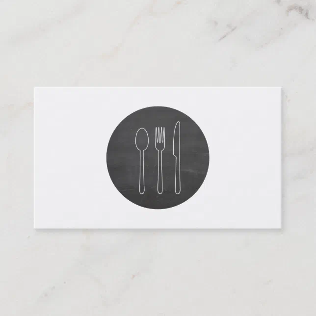 Simple Cutlery Logo for Catering Business, Chefs Business Card | Zazzle