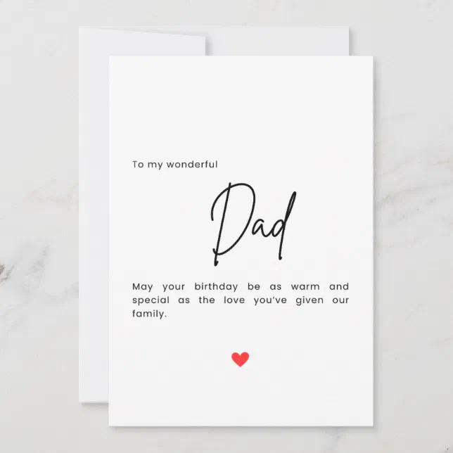 Simple Dad Birthday Card | Zazzle