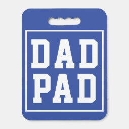 Simple Dad Pad Blue and White Sports Seat Cushion | Zazzle