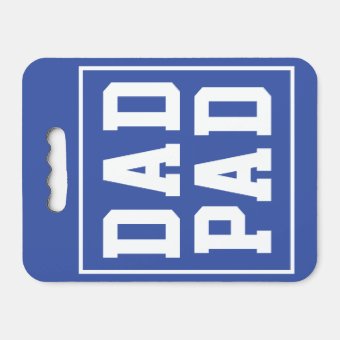 Simple Dad Pad Blue and White Sports Seat Cushion | Zazzle
