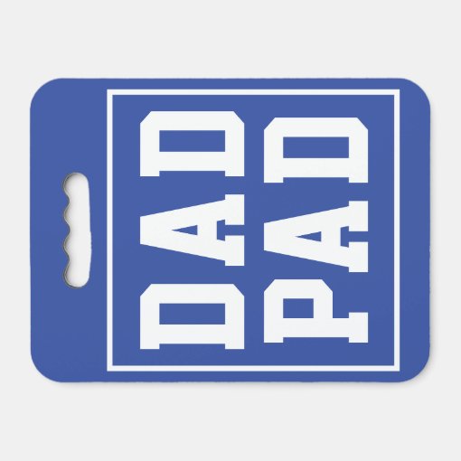Simple Dad Pad Blue and White Sports Seat Cushion | Zazzle