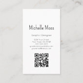 Simple Daisy QR code Black White Graphic Designer Business Card | Zazzle