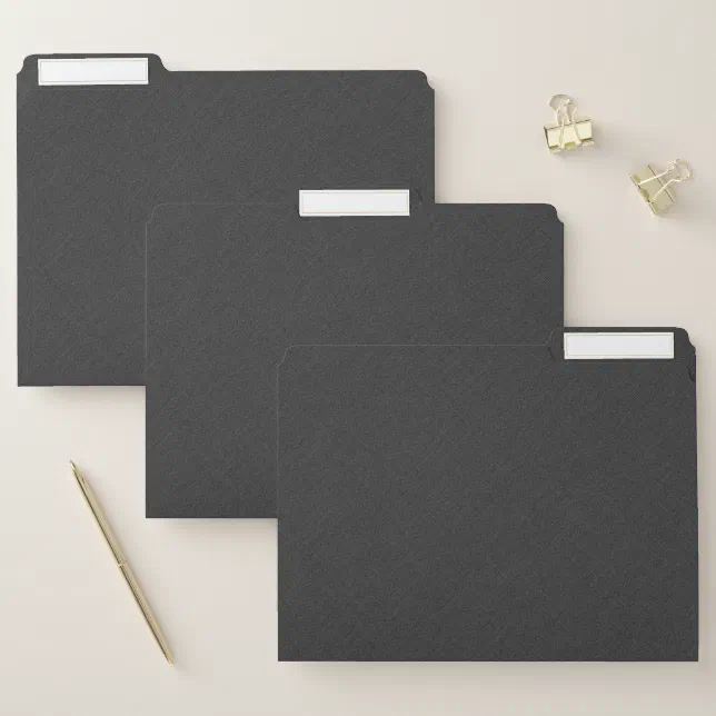 Simple Dark-Gray Faux Linen File Folder | Zazzle