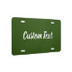 Simple Dark Green and White Script Text Template License Plate | Zazzle