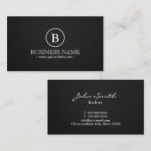 Simple Dark Monogram Baker Business Card | Zazzle