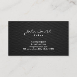 Simple Dark Monogram Baker Business Card | Zazzle