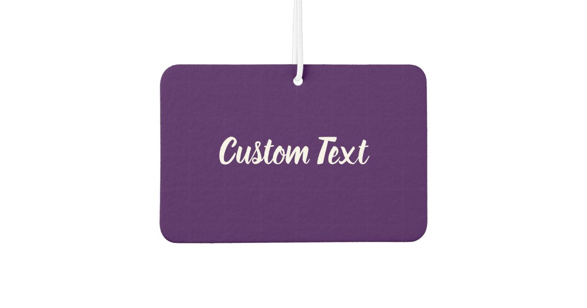 Simple Dark Purple and White Script Text Template Air Freshener | Zazzle