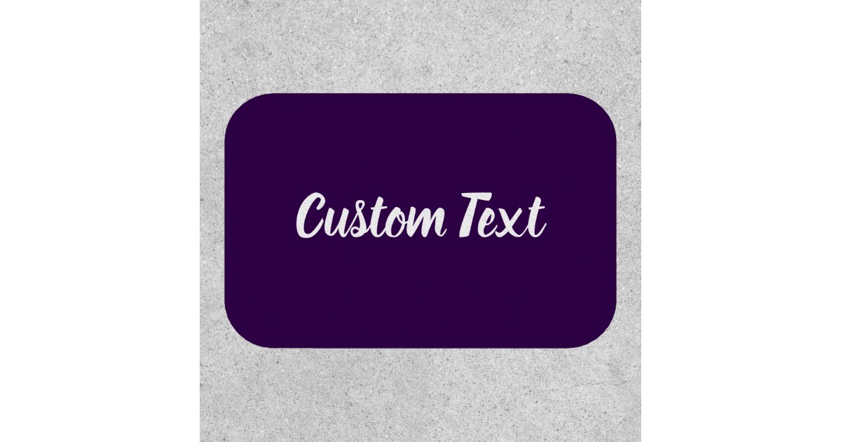 Simple Dark Purple and White Script Text Template Patch | Zazzle