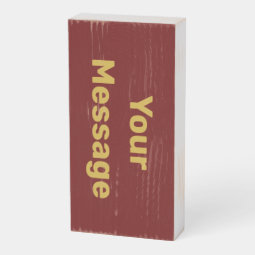 Simple Dark Red and Gold Text Template Wooden Box Sign | Zazzle